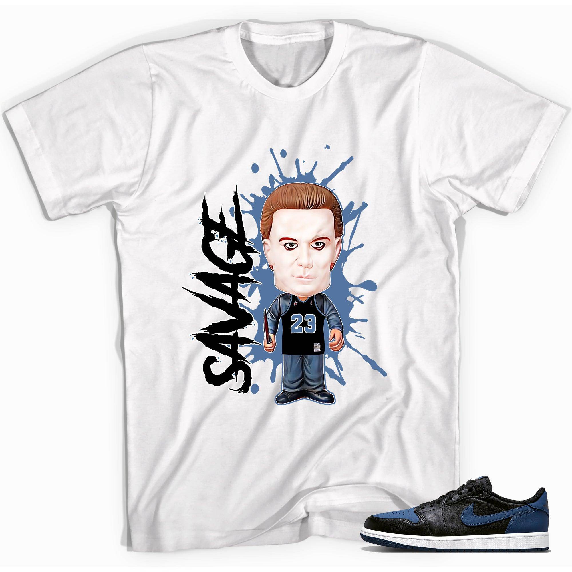 1s Low Mystic Navy Shirt Savage